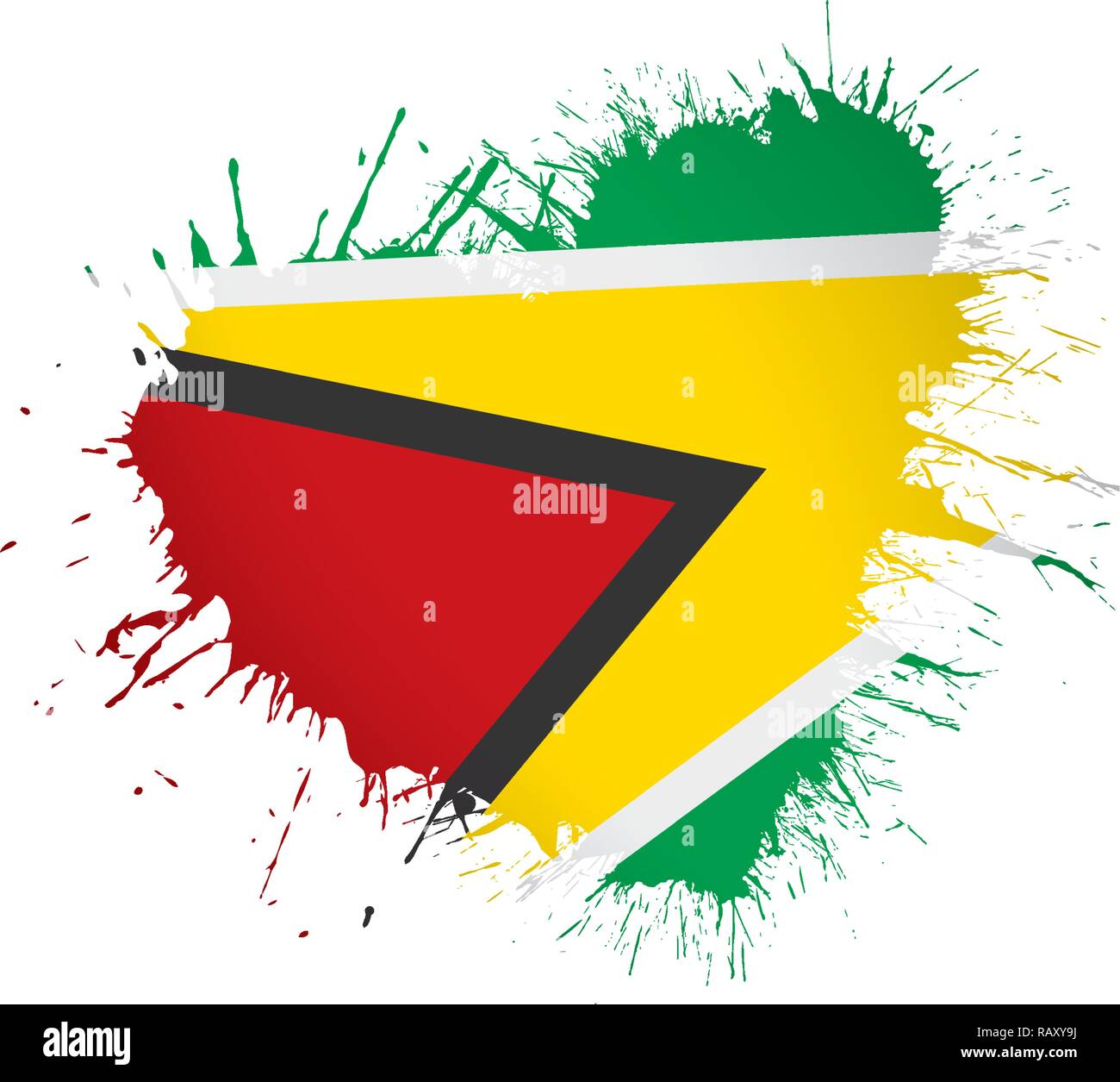 Guyana flag, vector illustration on a white background Stock Vector ...