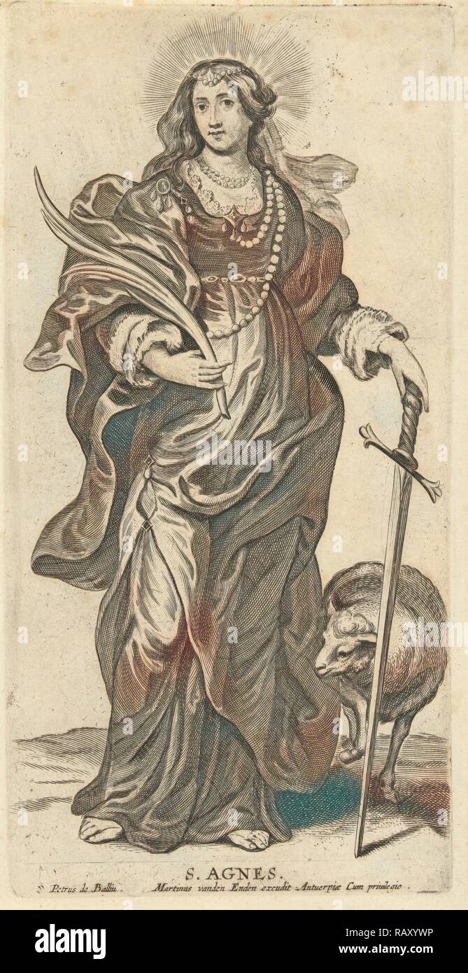 Saint Agnes with lamb and sword, Pieter de Bailliu (I), 1623 - 1660 ...