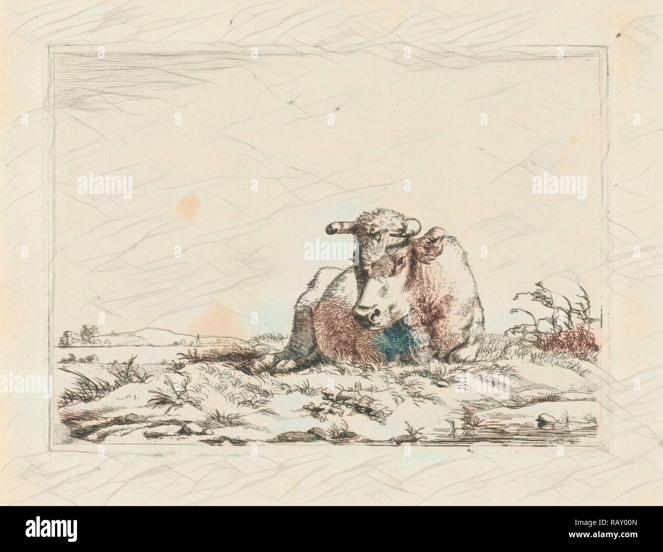 Lying cow, Pieter Gerardus van Os, 1798. Reimagined by Gibon. Classic ...