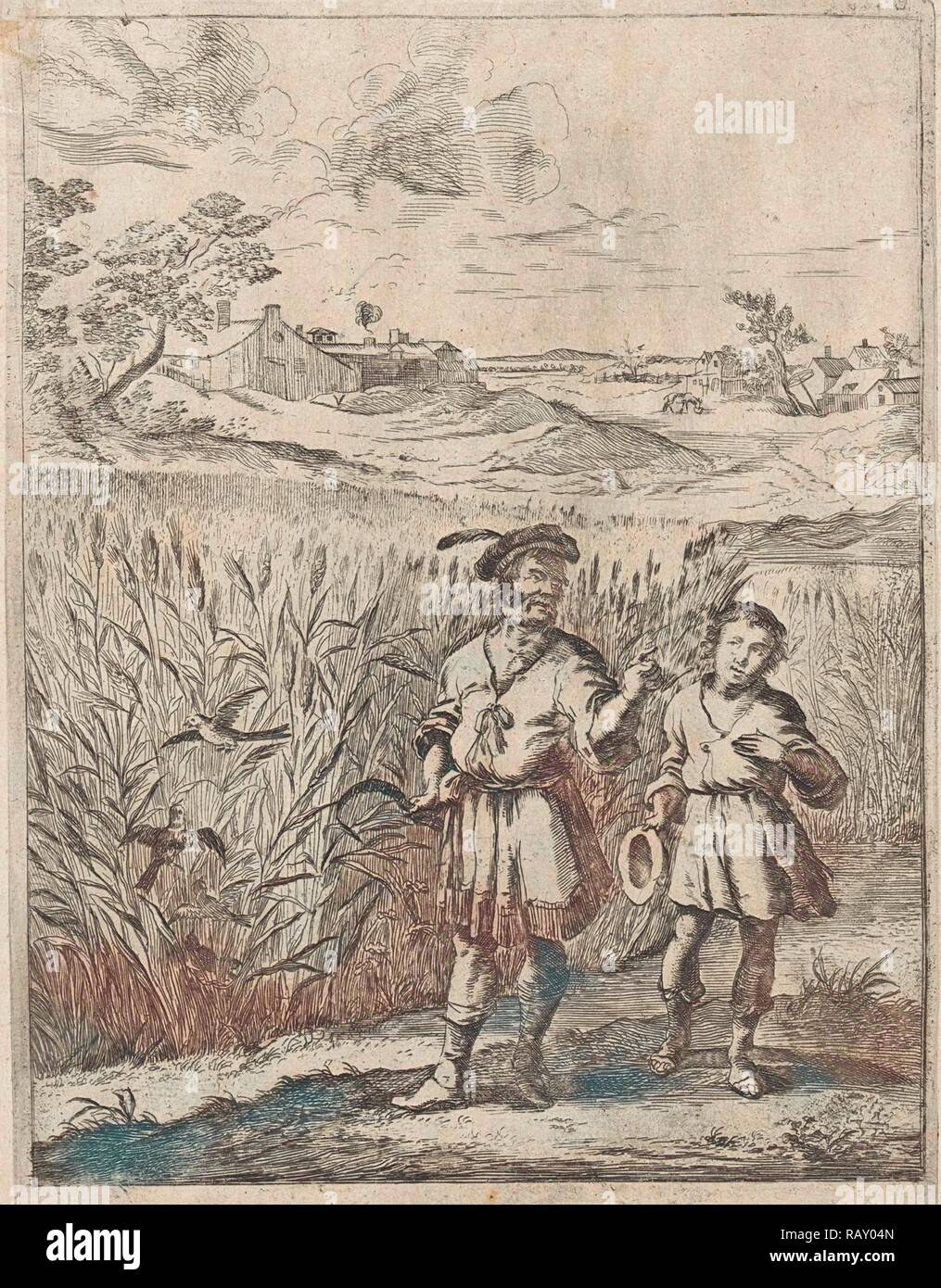 Fable of the lark and her boy, print maker: Dirk Stoop, John Ogilby ...