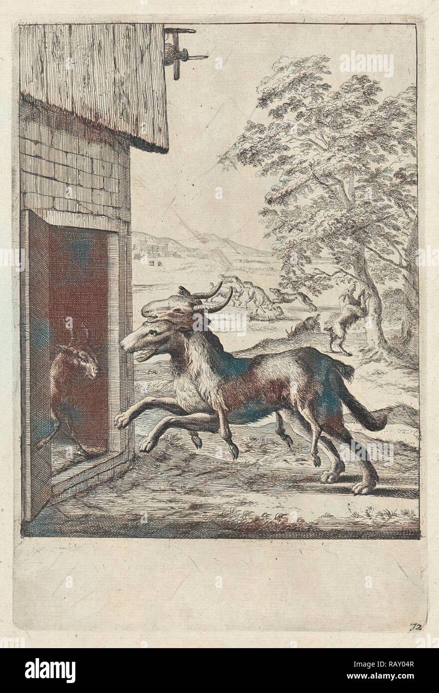 Fable of the goat and the wolf, Dirk Stoop, John Ogilby, 1665 ...