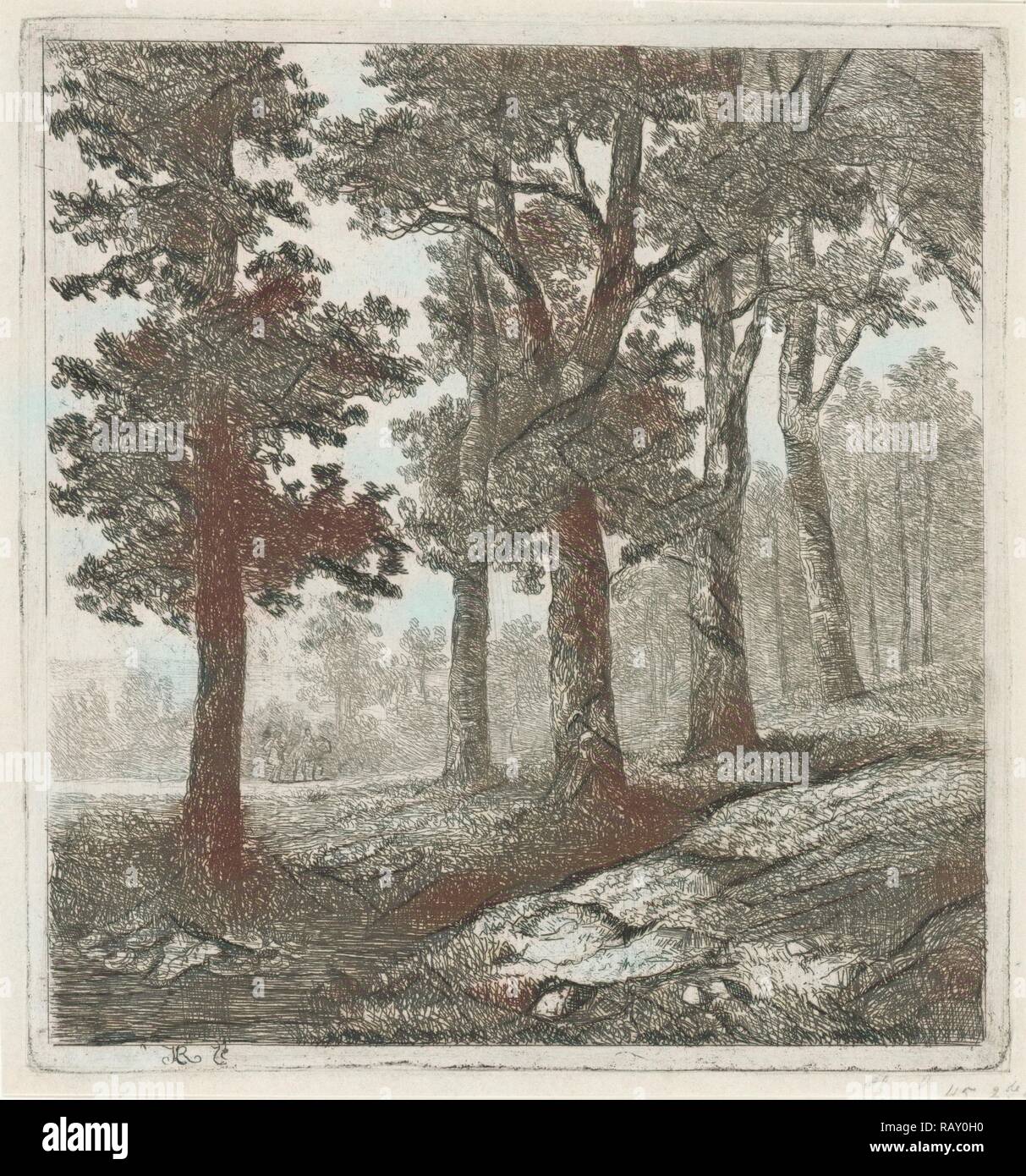 View of a forest, Hermanus Jan Hendrik van Rijkelijkhuysen, 1823 - 1883 ...