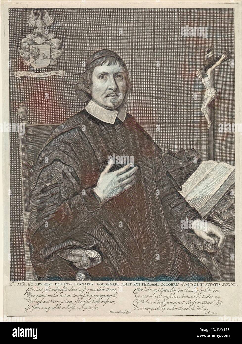 Portrait of Bernard Hoogewerf, Theodor Matham, C. Engelen, 1653 - 1676 ...
