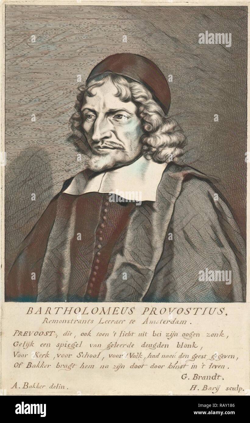 Portrait of Bartholomaeus Prevostius, Hendrik Bary, Geeraert Brandt (I ...