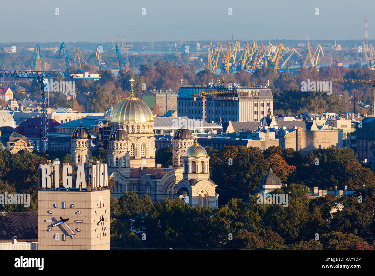 Aerial panorama of downtown Riga. Riga, Latvia Stock Photo - Alamy