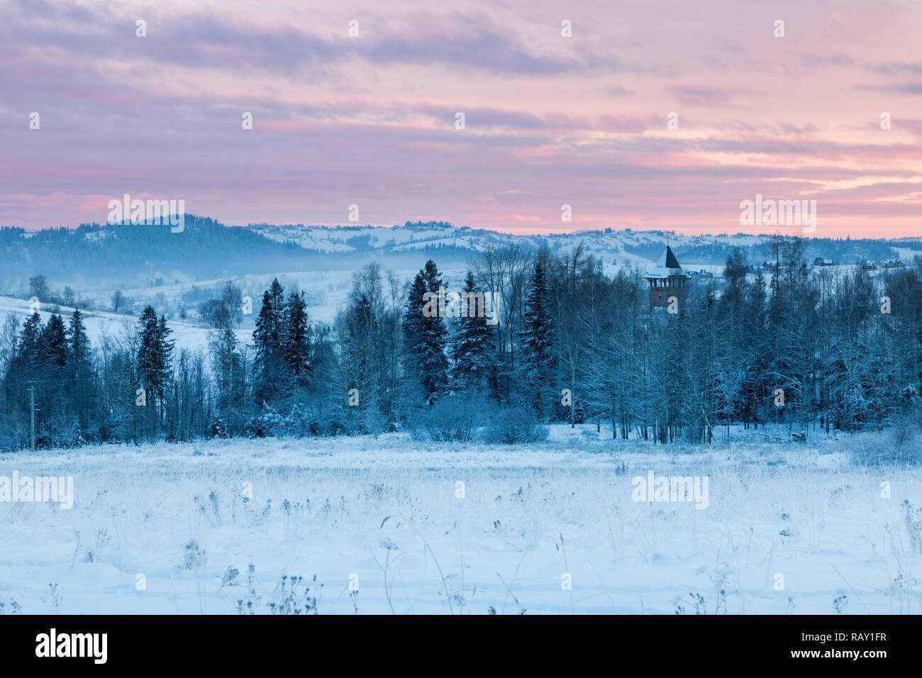 Winter panorama of Zakopane. Zakopane, Lesser Poland, Poland Stock ...
