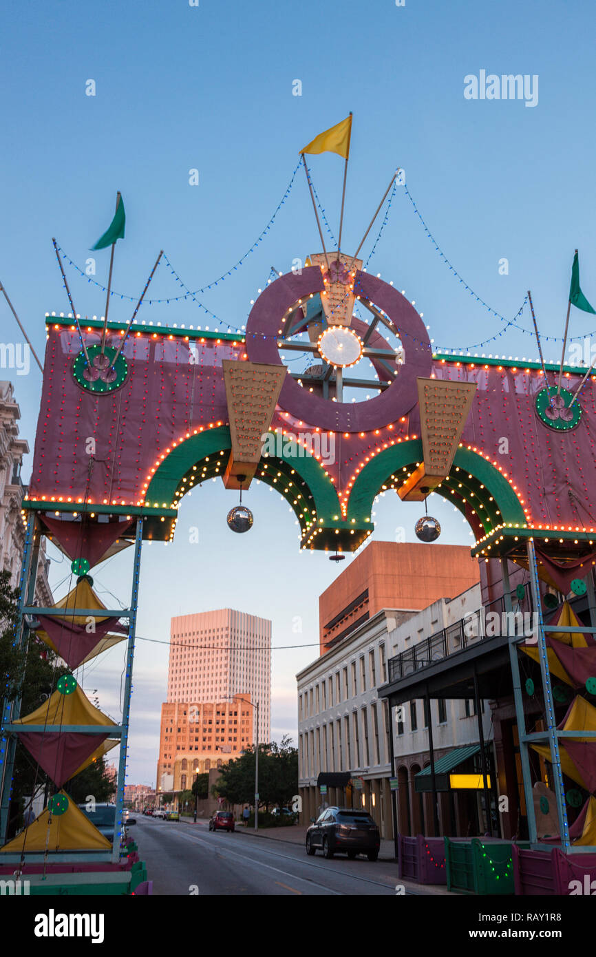 Boone Powell Arch in historic district. Galveston, Texas, USA Stock ...