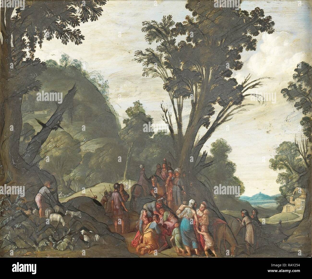 The meeting of Jacob and Esau, attributed to Jacob Symonsz Pynas, c ...