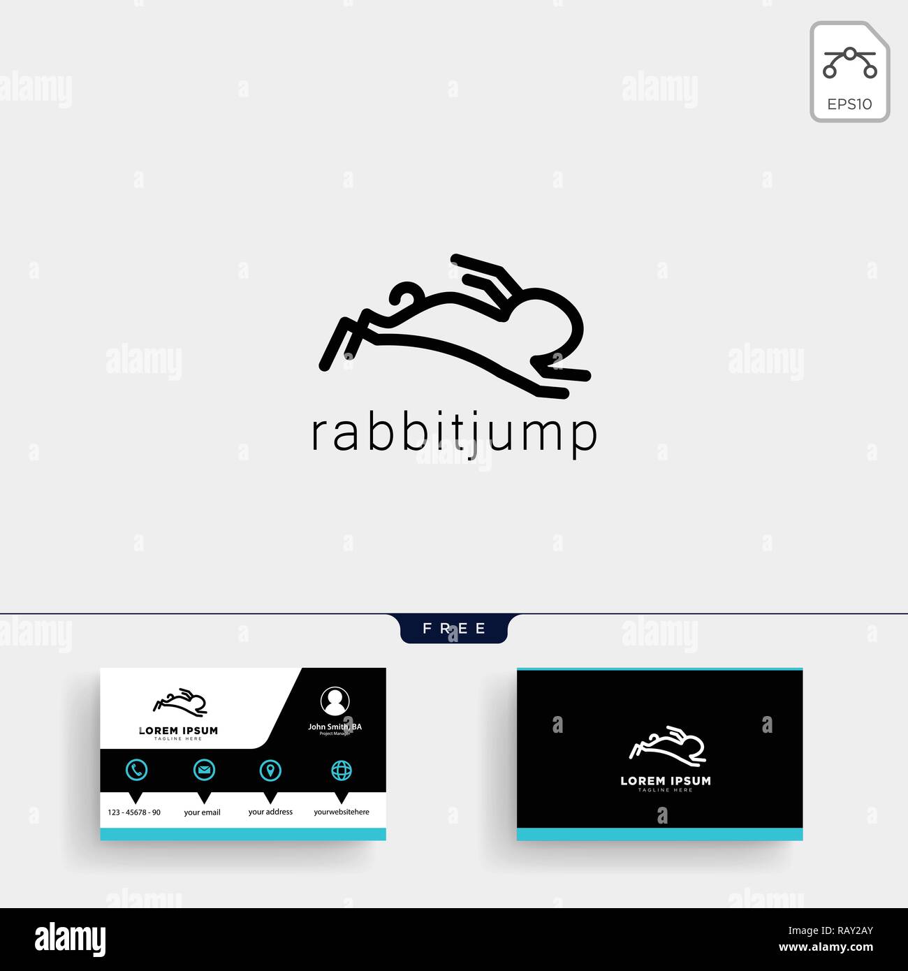 jumping rabbit or bunny logo template vector illustration and business ...