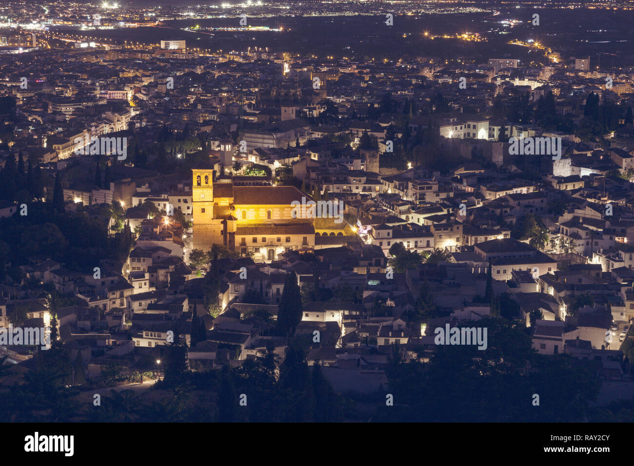 Aerial view granada cathedral sunrise hi-res stock photography and ...