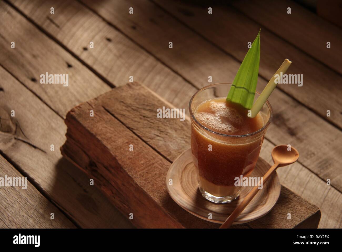 Bandrek. Traditional Sundanese herbal tea latte from Bandung, West Java ...