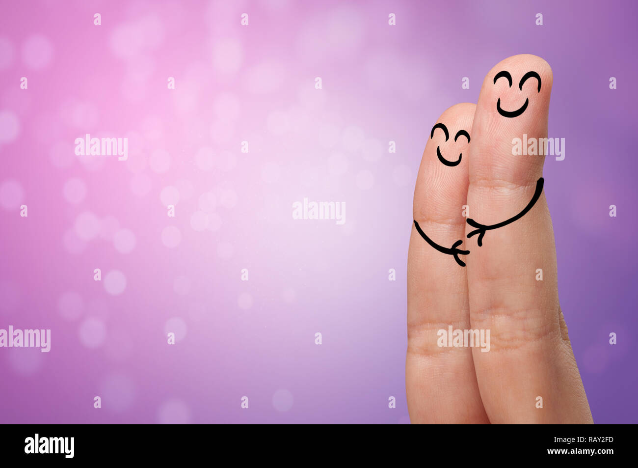 Joyful fingers smiling with colorful background concept Stock Photo - Alamy