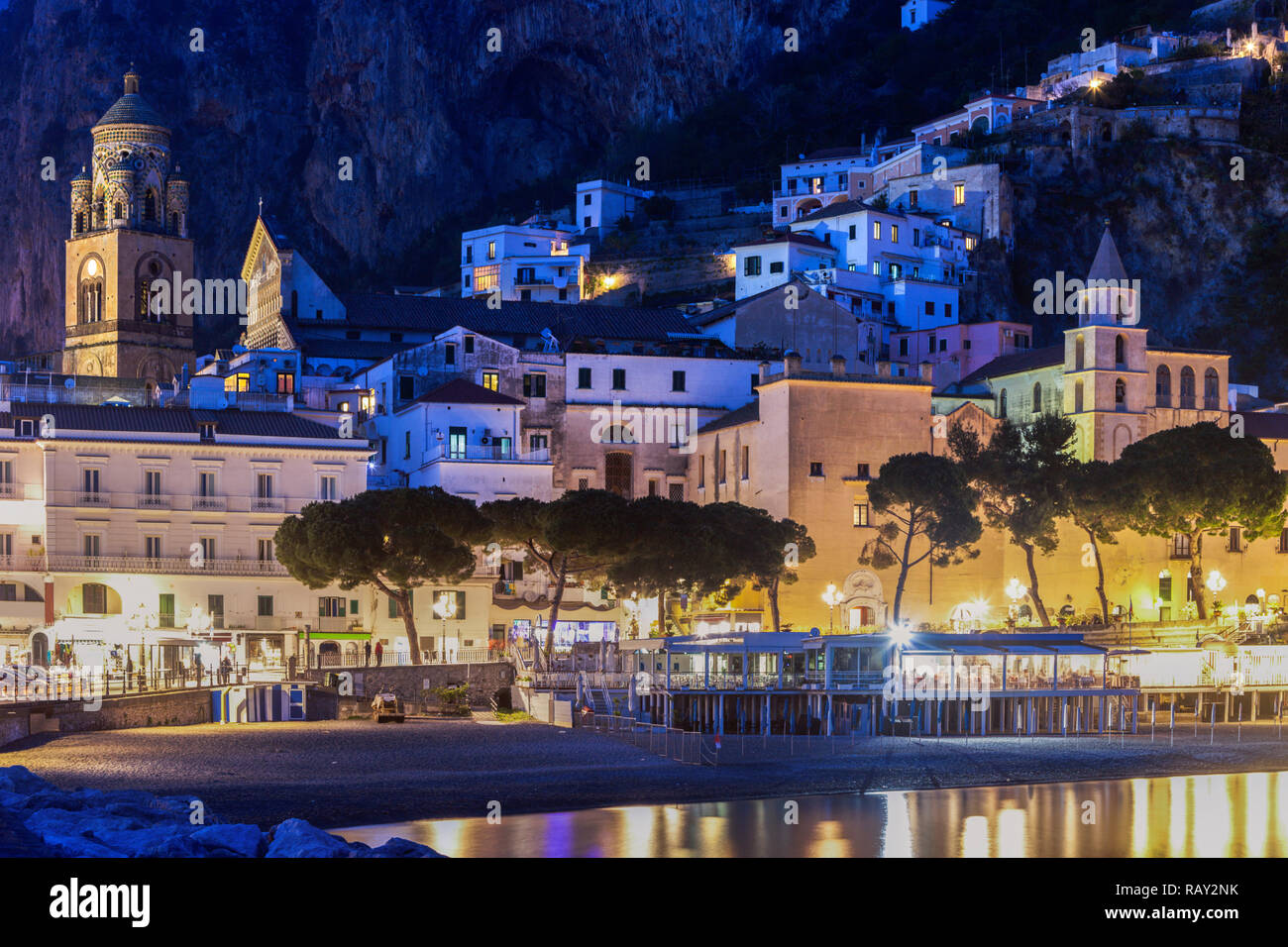 Twilight city skyline amalfi hi-res stock photography and images - Alamy
