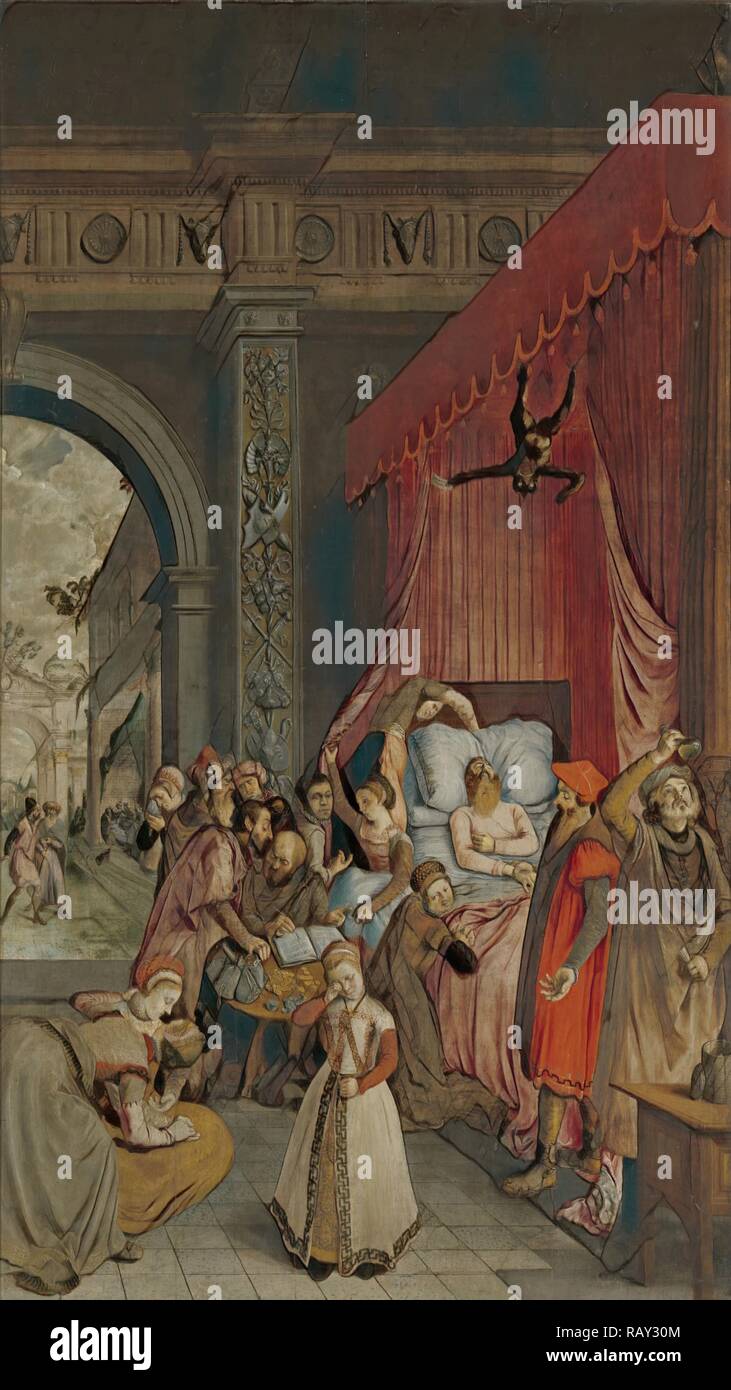 Deathbed of the Rich Man, with a Devil Descending to Retrieve the ...