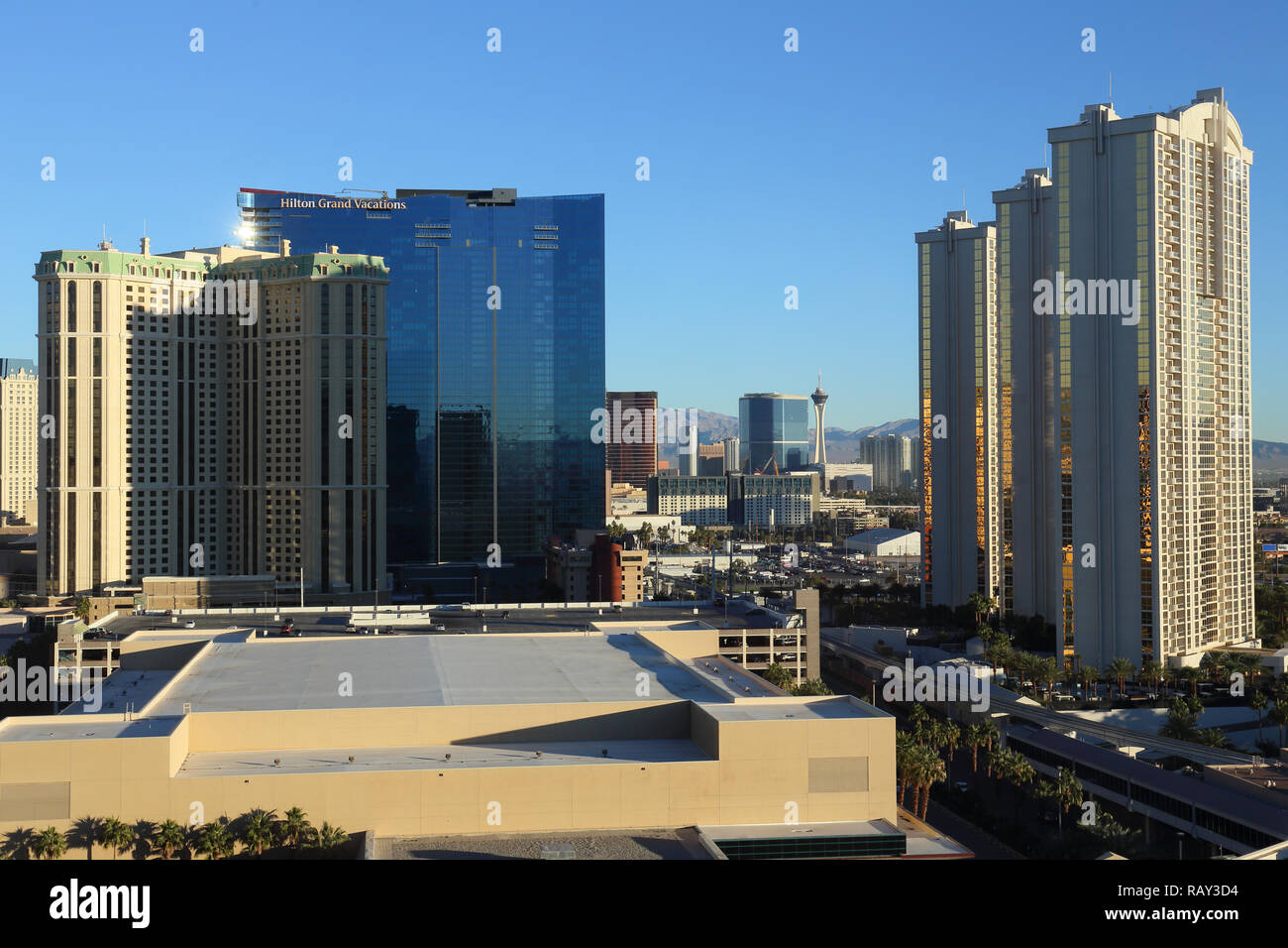 Highrise buildings at the Strip in Las Vegas, Nevada, USA Stock Photo ...