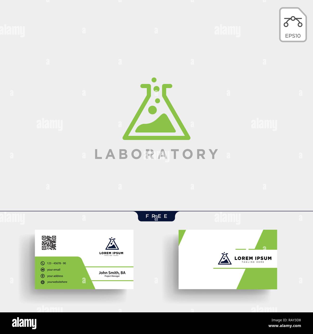 Laboratory logo template vector illustration and business card Stock ...