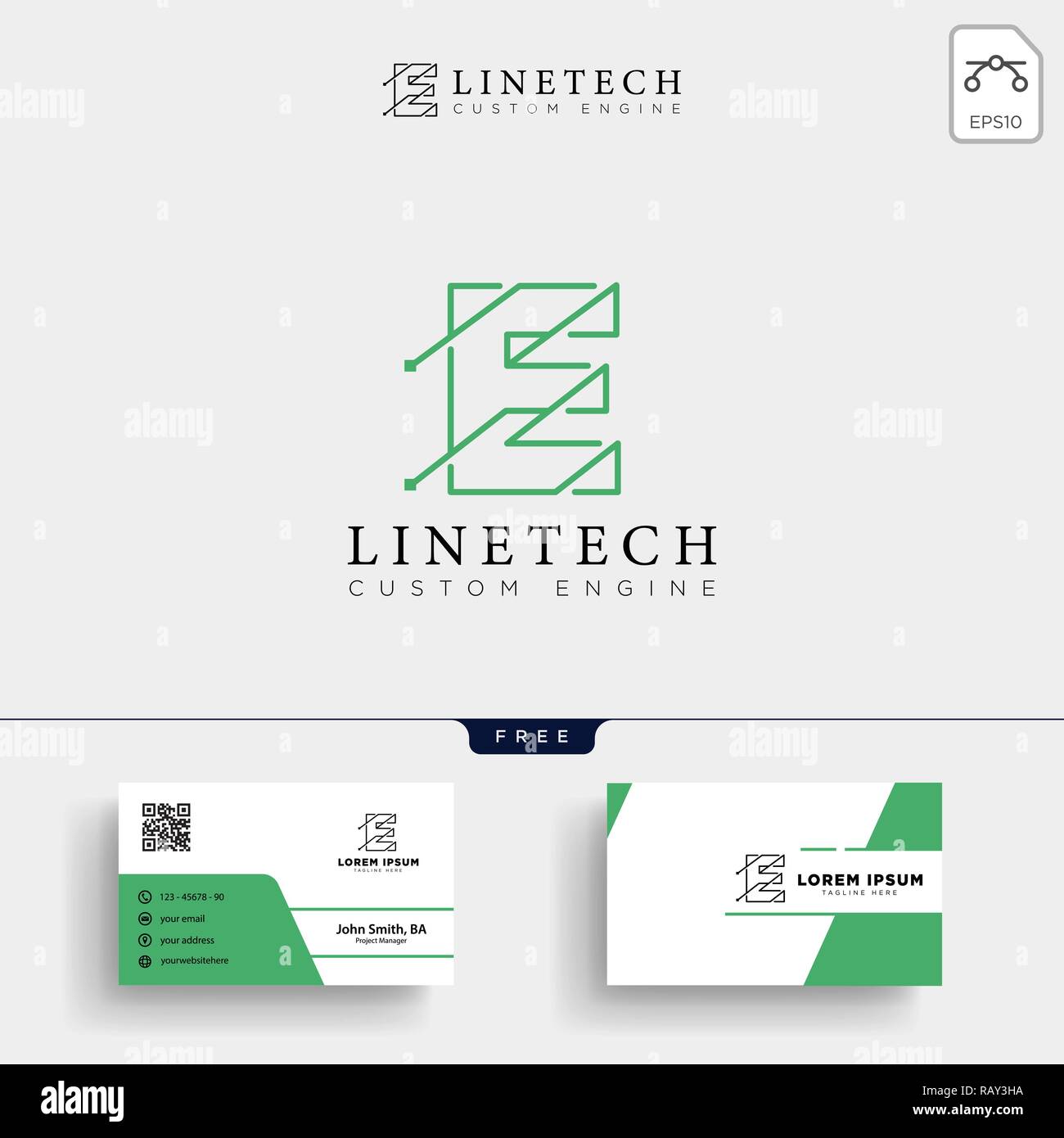minimal E initial logo template vector illustration and stationery ...