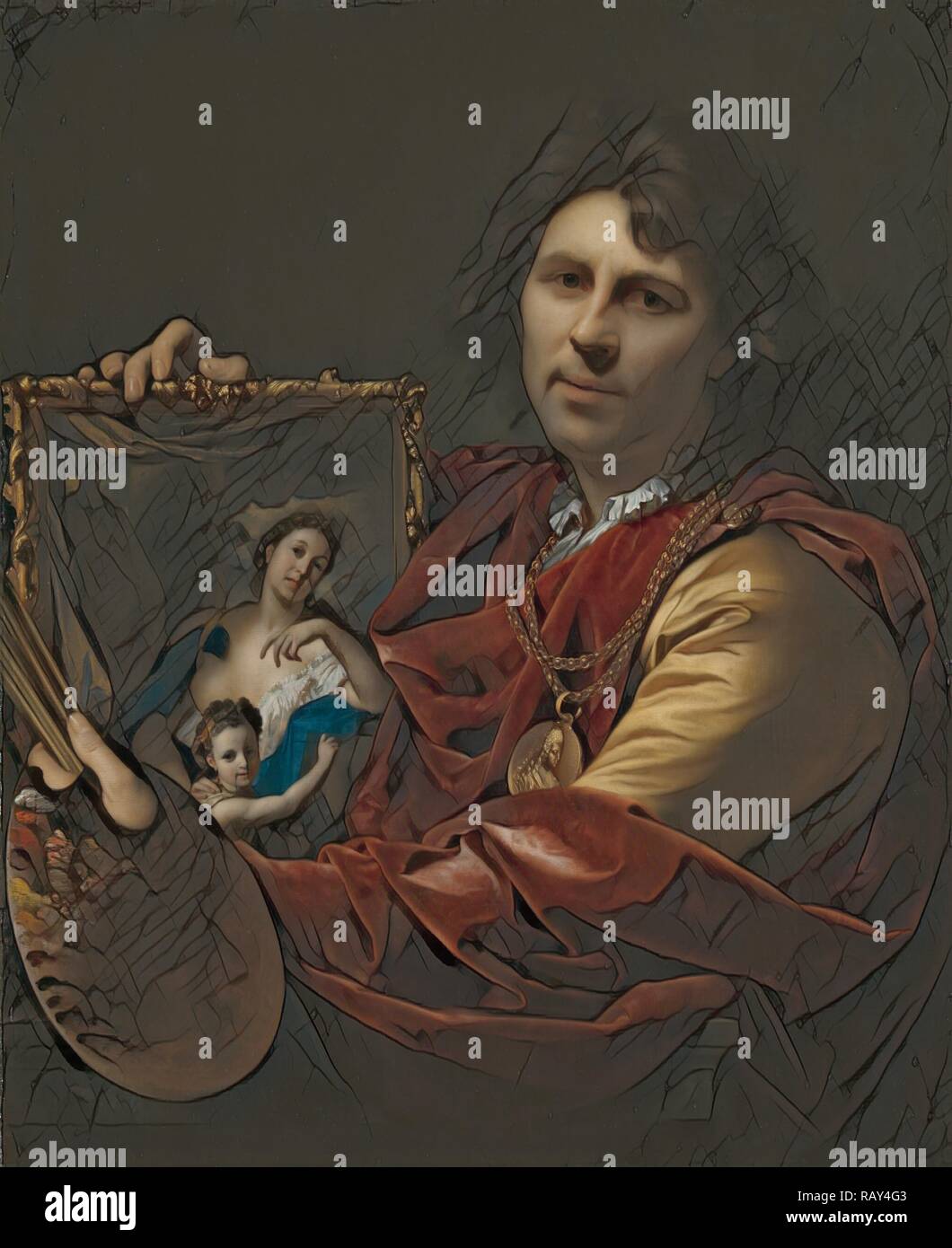 Self-portrait with the Portrait of his Wife, Margaretha van Rees, and ...