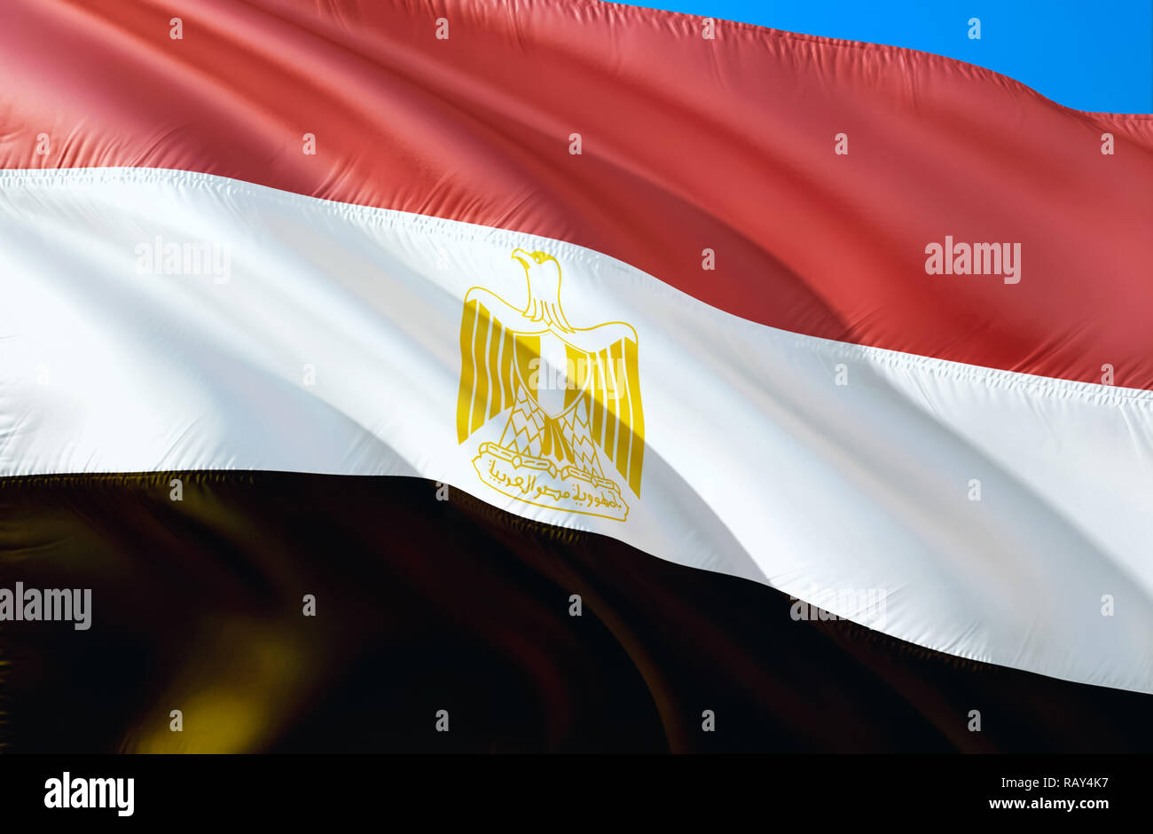 Egypt flag. 3D Waving flag design. The national symbol of Egypt, 3D ...