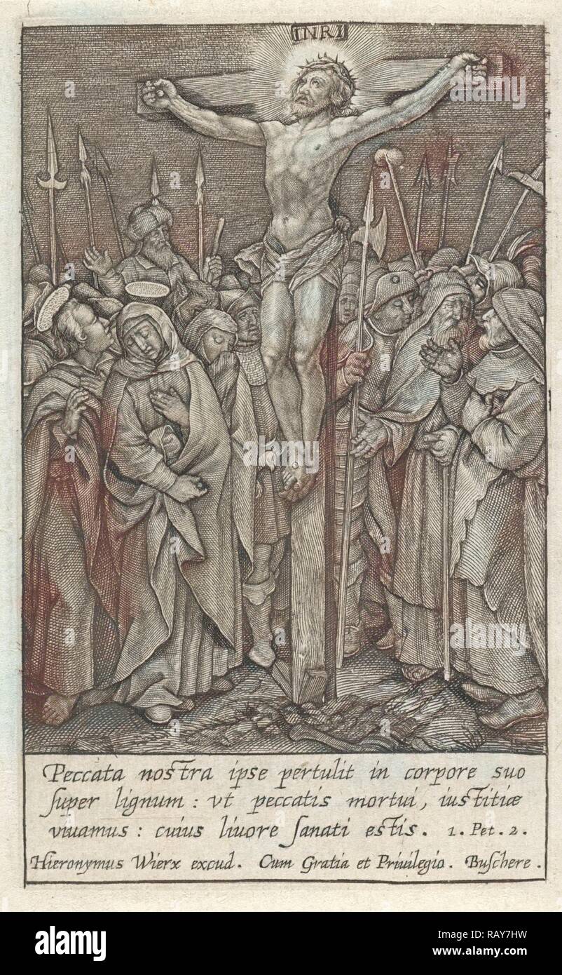 Christ on the cross, Hieronymus Wierix, 1563 - before 1619. Reimagined by Gibon. Classic art ...