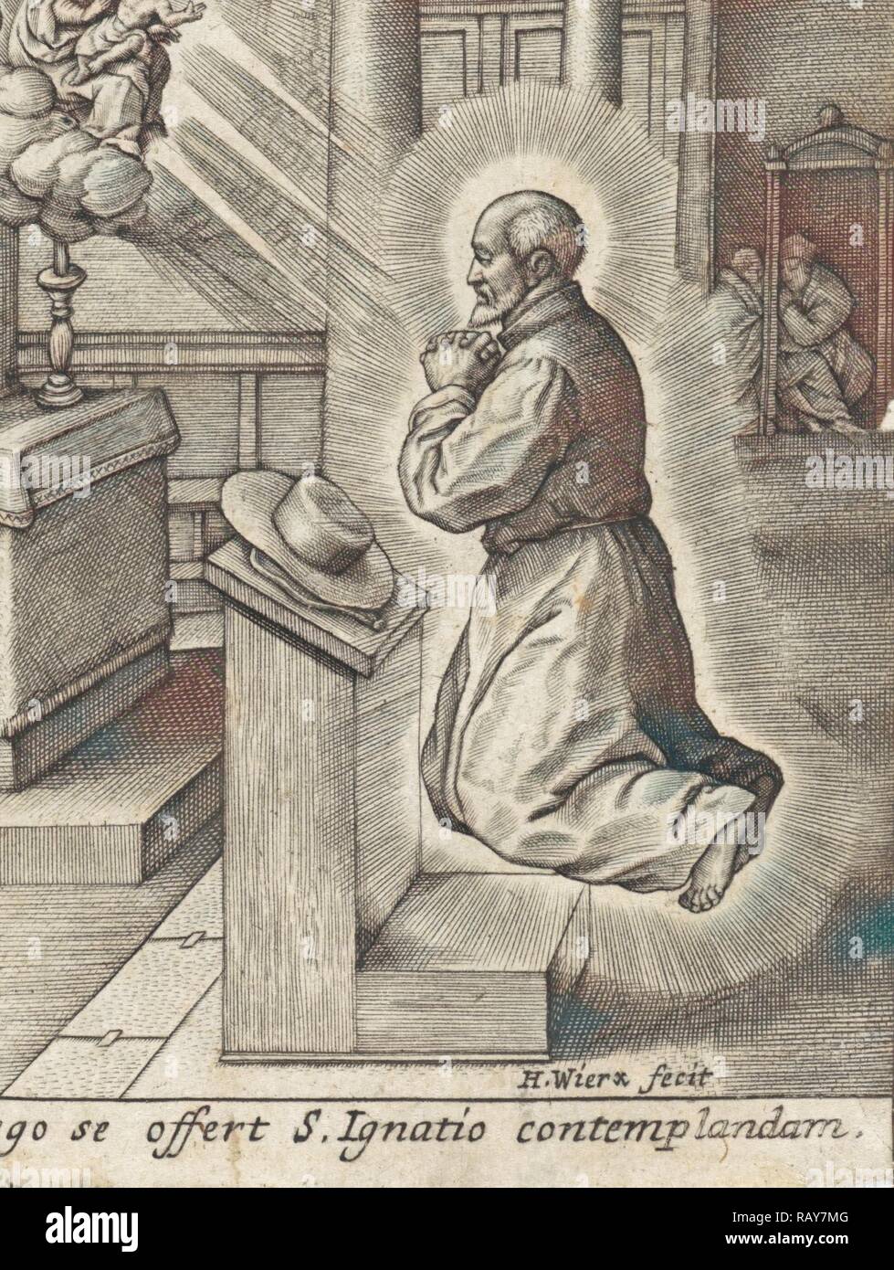 Ignatius Loyola has a vision of Mary with the Christ Child, Hieronymus Wierix, after 1613 - 1619 ...