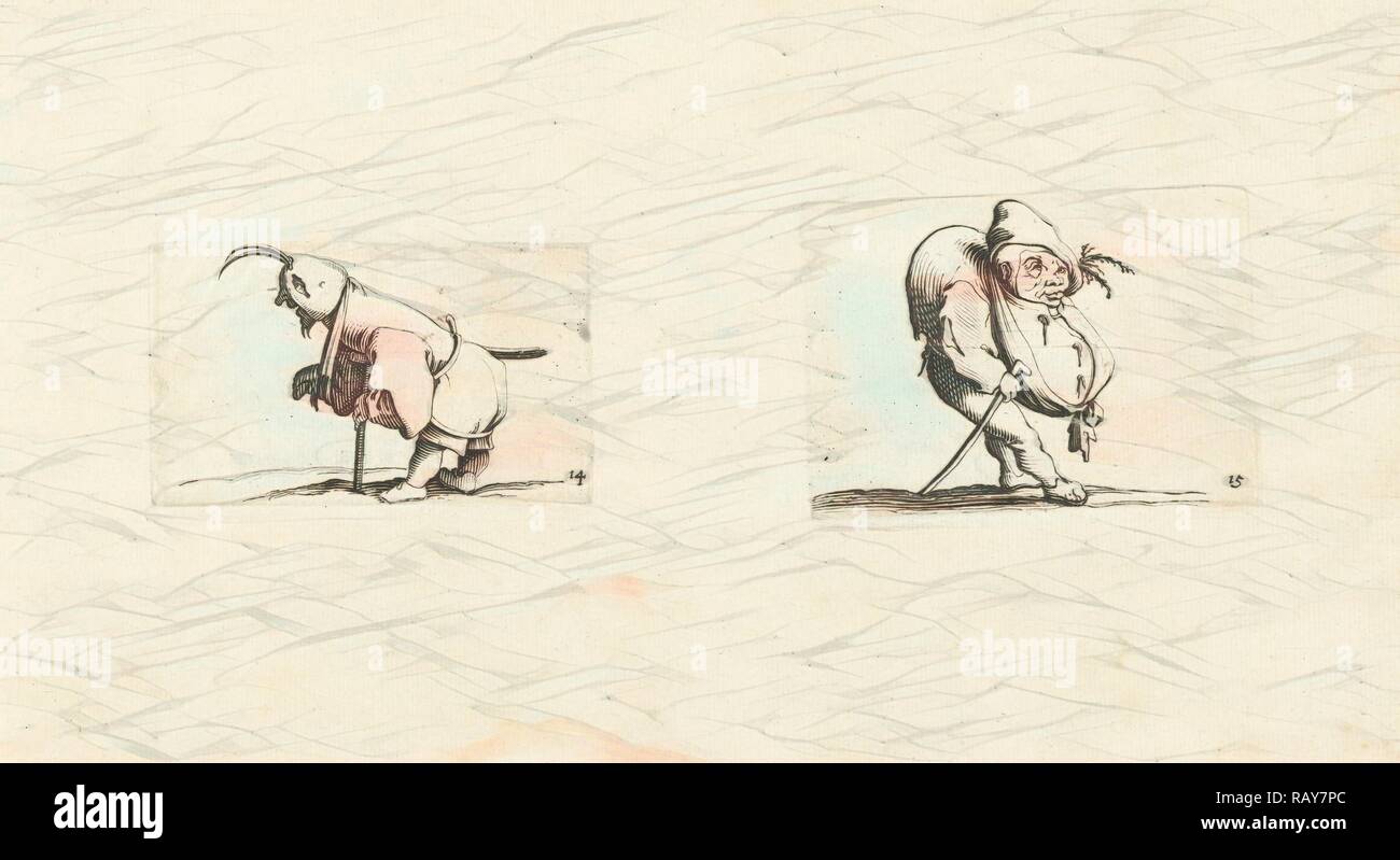 Dwarf with sling, stool and sword, Dwarf with walking stick, Jacques ...