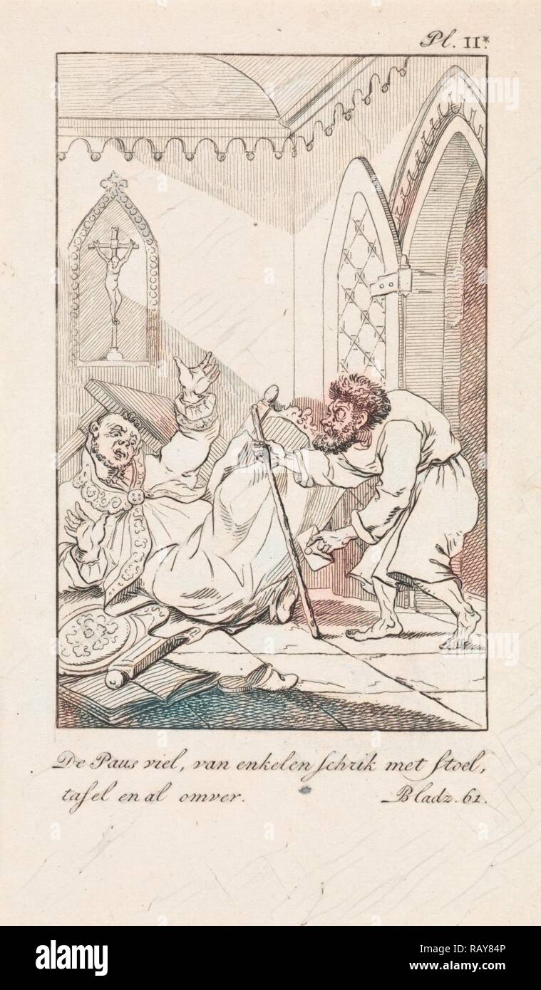 Falling cleric and a man with a letter, Daniël Veelwaard (I), Jacob ...