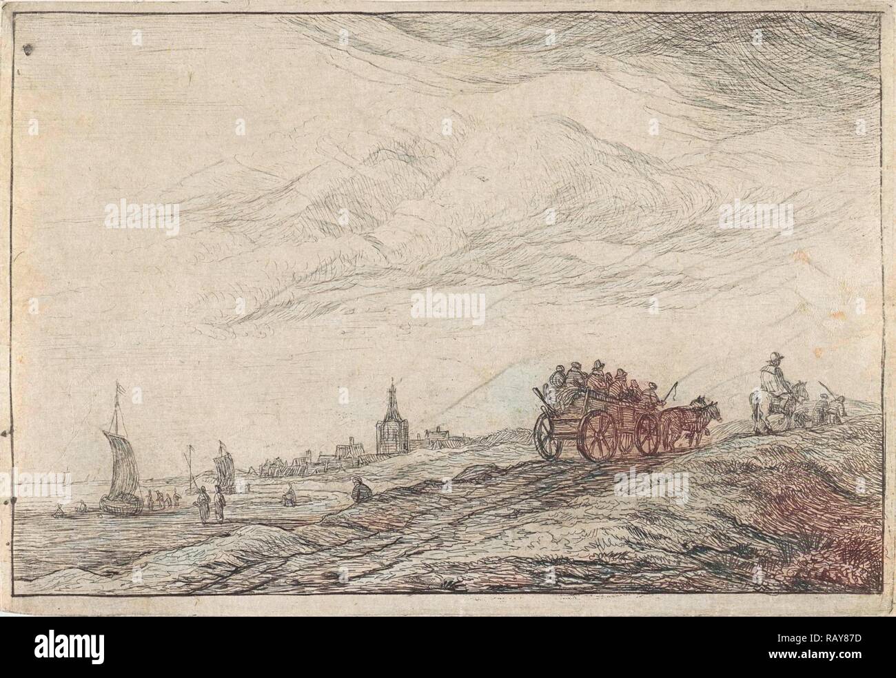 Coastline with horse and carriage, Anthonie Waterloo, 1630 - 1663 ...