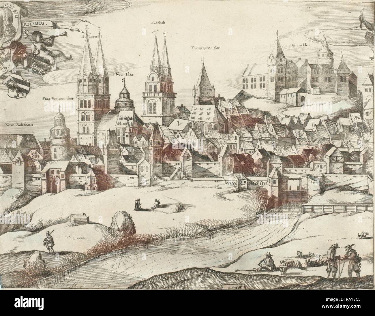 View of Nuremberg, Germany, Dirk Eversen Lons, Nicolaes Visscher (I ...