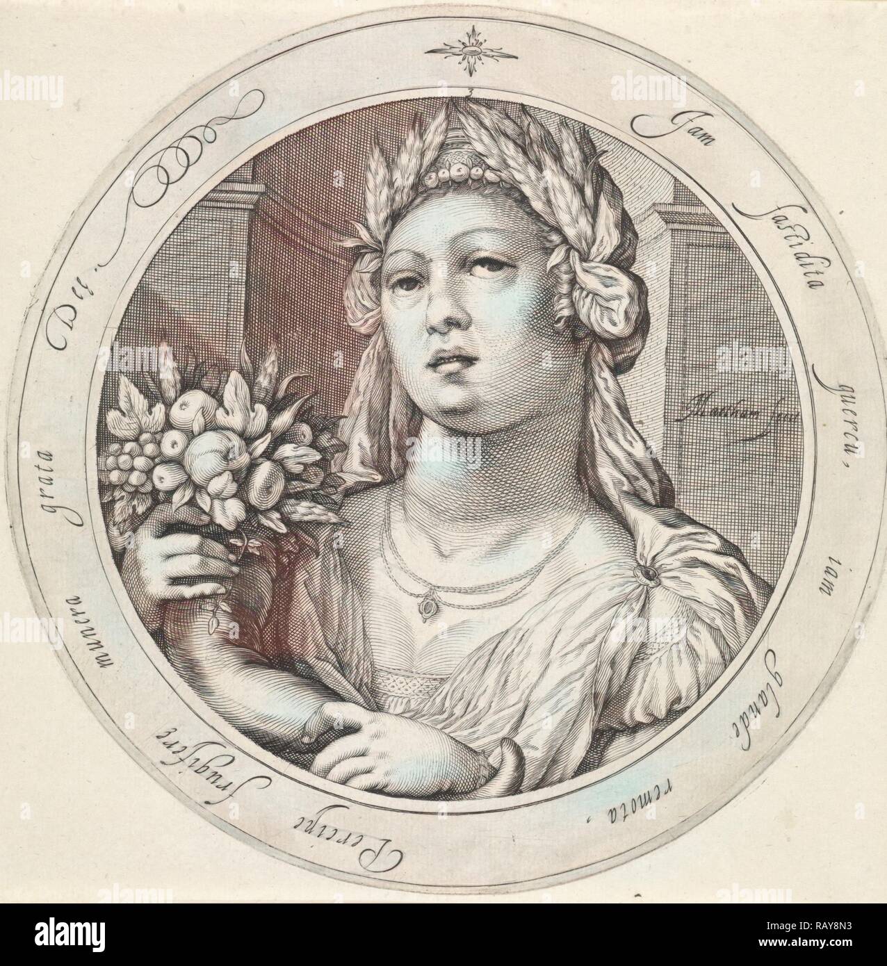 Ceres with cornucopia, Jacob Matham, 1599 - 1600. Reimagined by Gibon ...