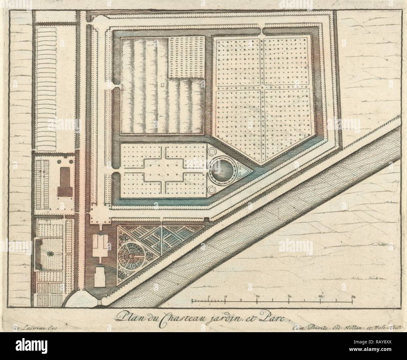 Map of estate Gunterstein, Breukelen, Joseph Mulder, Willem Swidde ...