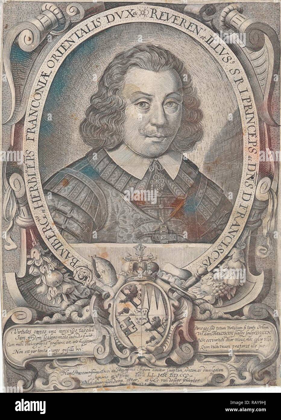 Portrait of Franz von Hatzfeld, Ge. Jo. van de Sijpe, 1634. Reimagined ...