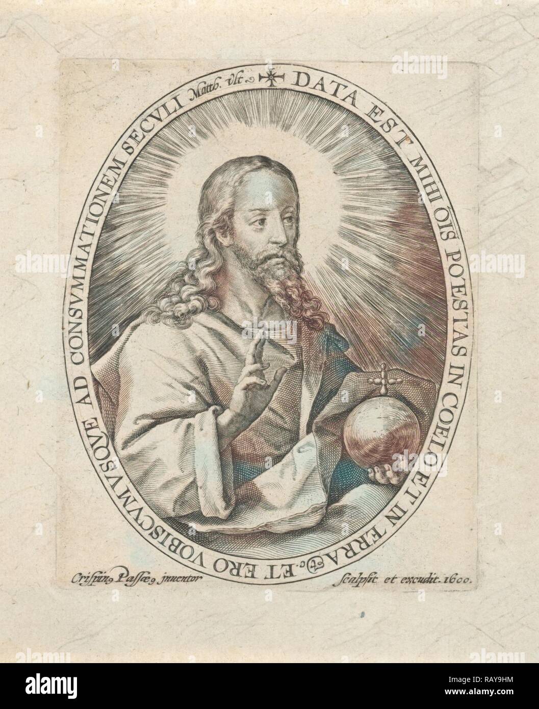 Christ with orb, Crispijn van de Passe (I), 1600. Reimagined by Gibon ...