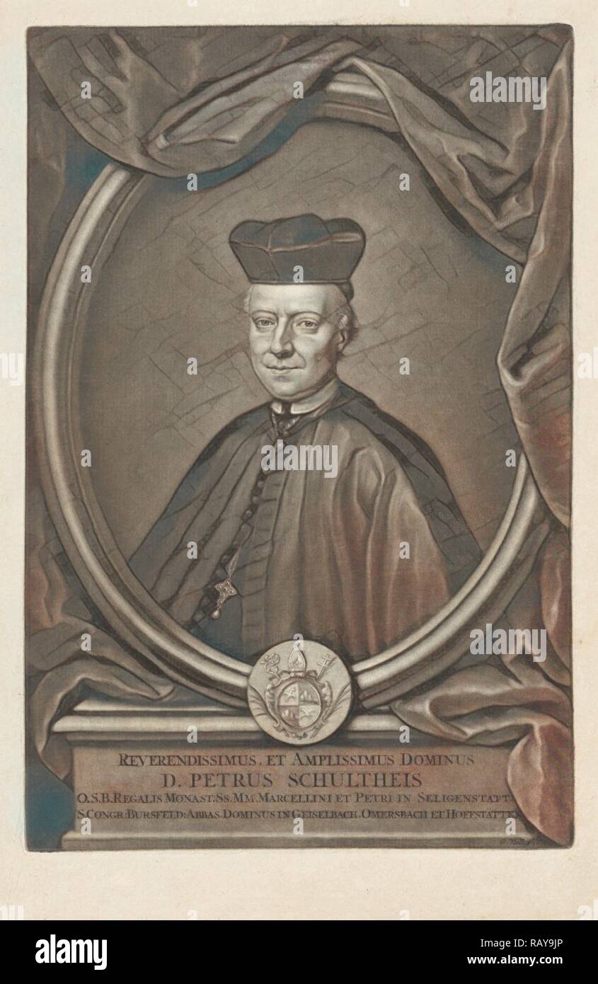 Portrait of Peter Schultheis, Gerard Valck, 1662 - 1726. Reimagined by ...