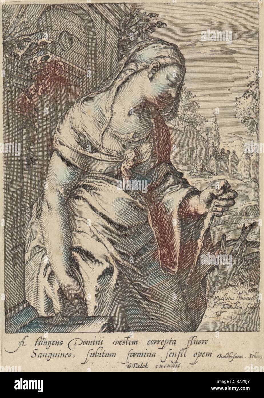 The bleeding woman, Jan Saenredam, Balthasarus Schonaeus, Gerard Valck ...