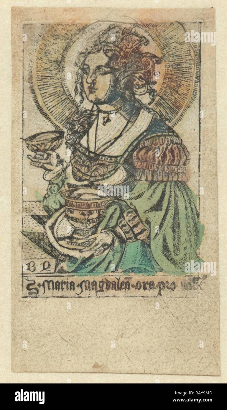 Mary Magdalene, Monogrammist BD (graveur), 1500 - 1510. Reimagined by ...