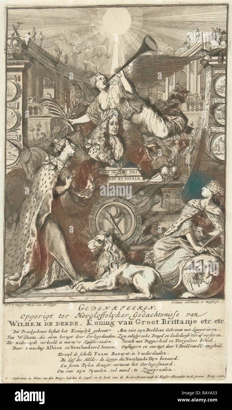 Allegory on the death of William III, King of England, Pieter van den ...