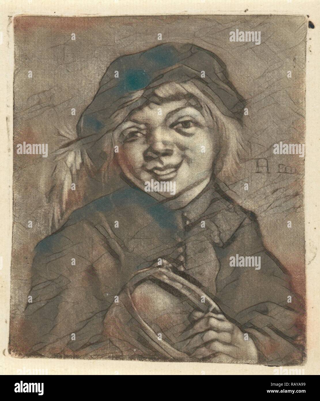 Boy with a bowl and a spoon, Jan de Groot, 1698-1776. Reimagined by ...