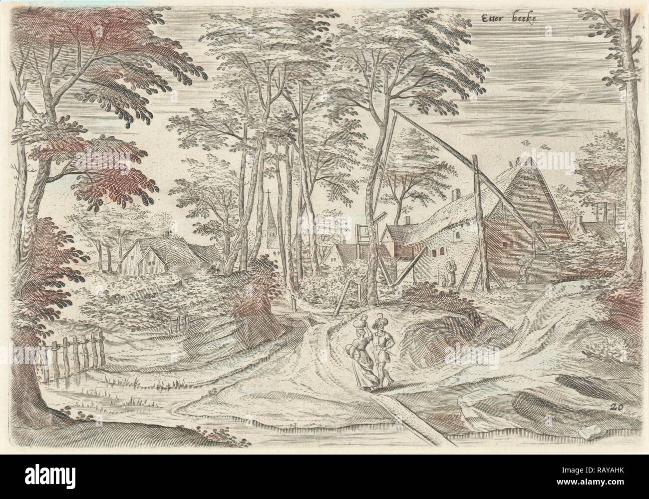 View of Etterbeek, Belgium, Hans Collaert (I), Hans Bol, Claes Jansz ...