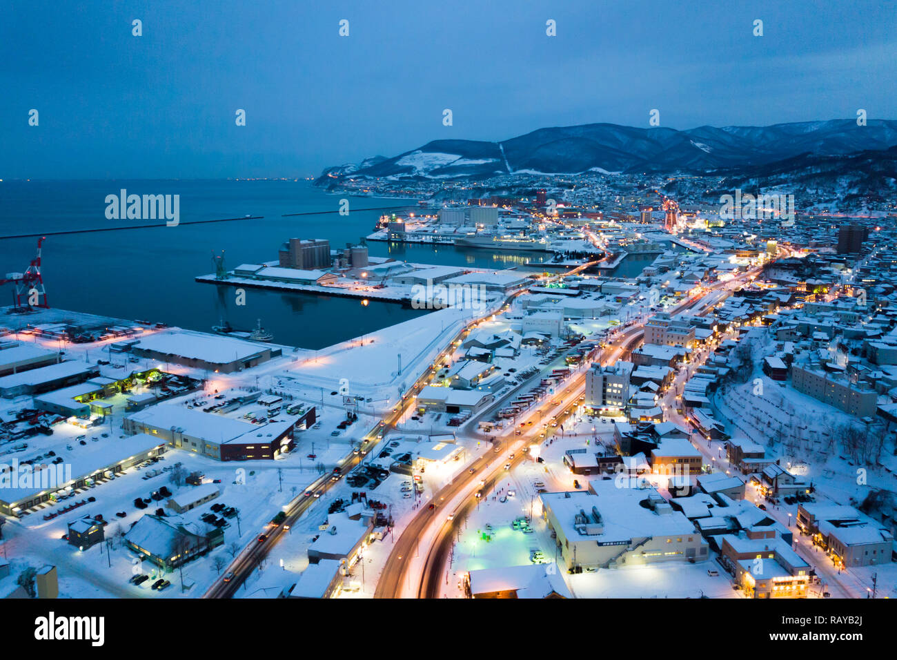 landmarks of Otaru city in the night Stock Photo - Alamy
