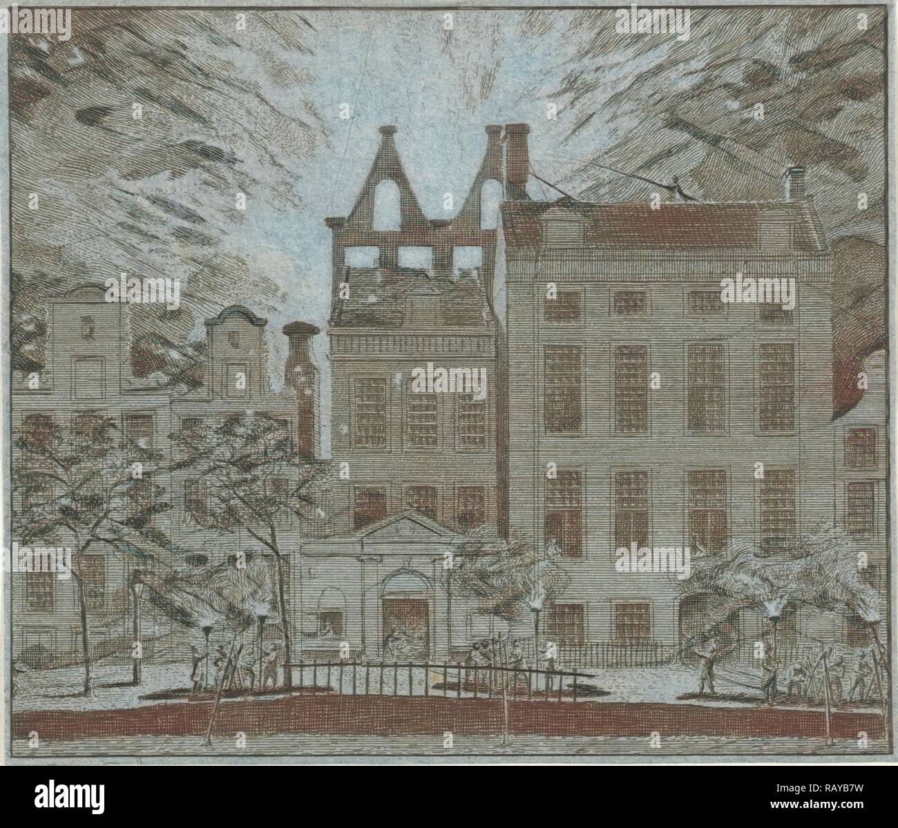 Fire Amsterdam Theatre, 1772, The Netherlands, Cornelis van Noorde ...
