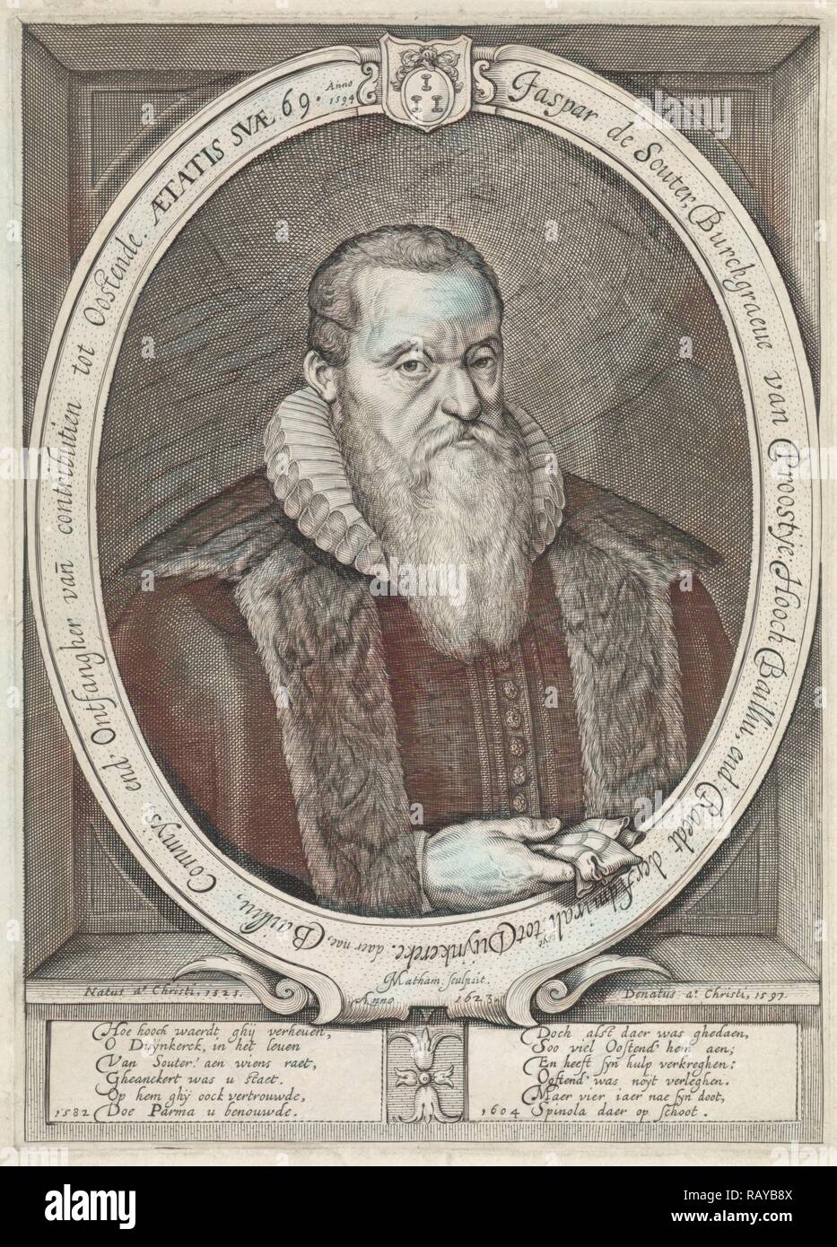 Portrait of the Jaspar Souter, Jacob Matham, Anonymous, 1628 ...