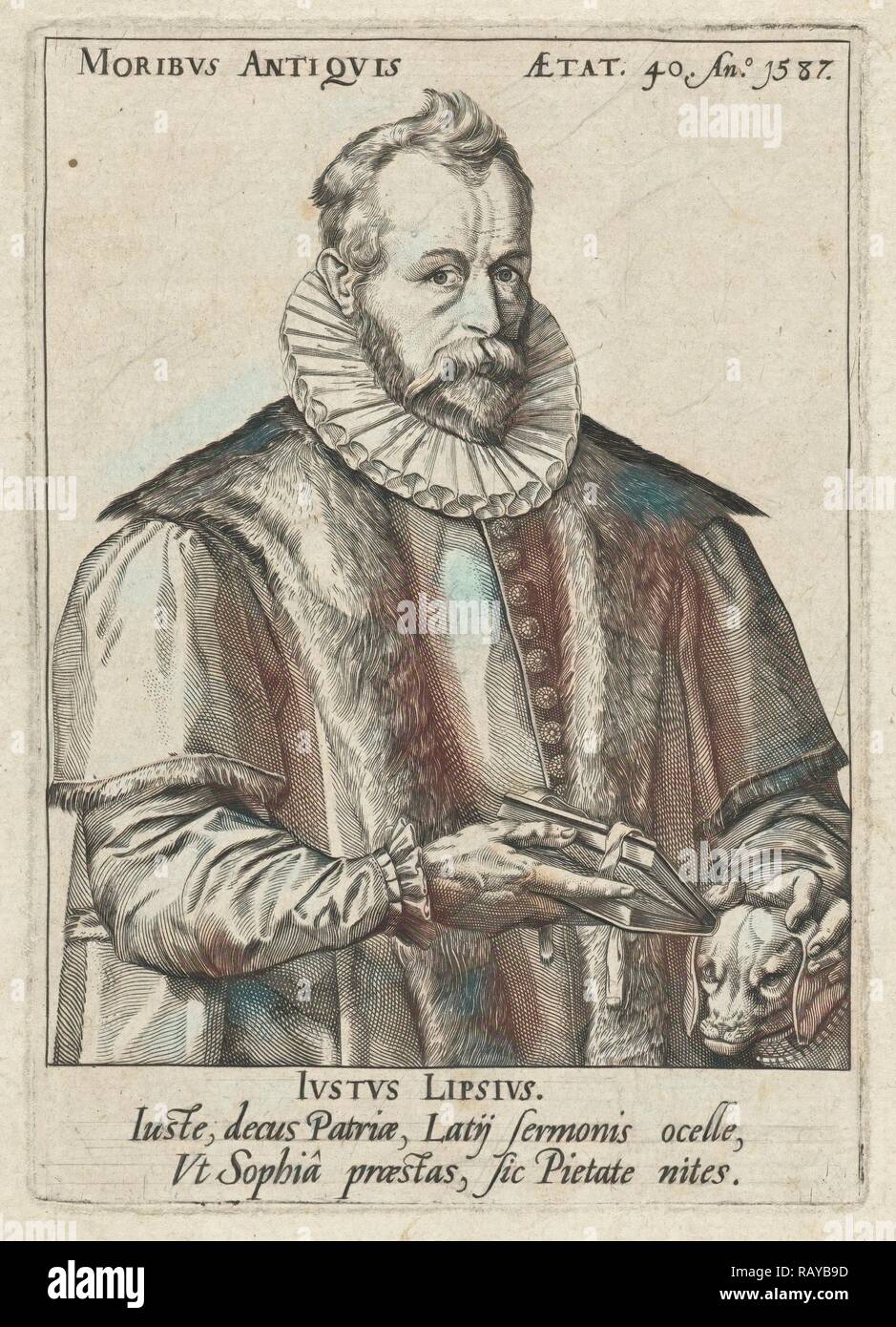 Portrait of Justus Lipsius, Anonymous, Hendrick Goltzius, 1587 - c ...