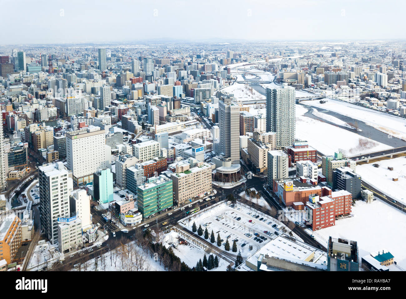 Sapporo night view sapporo tv tower hi-res stock photography and images ...