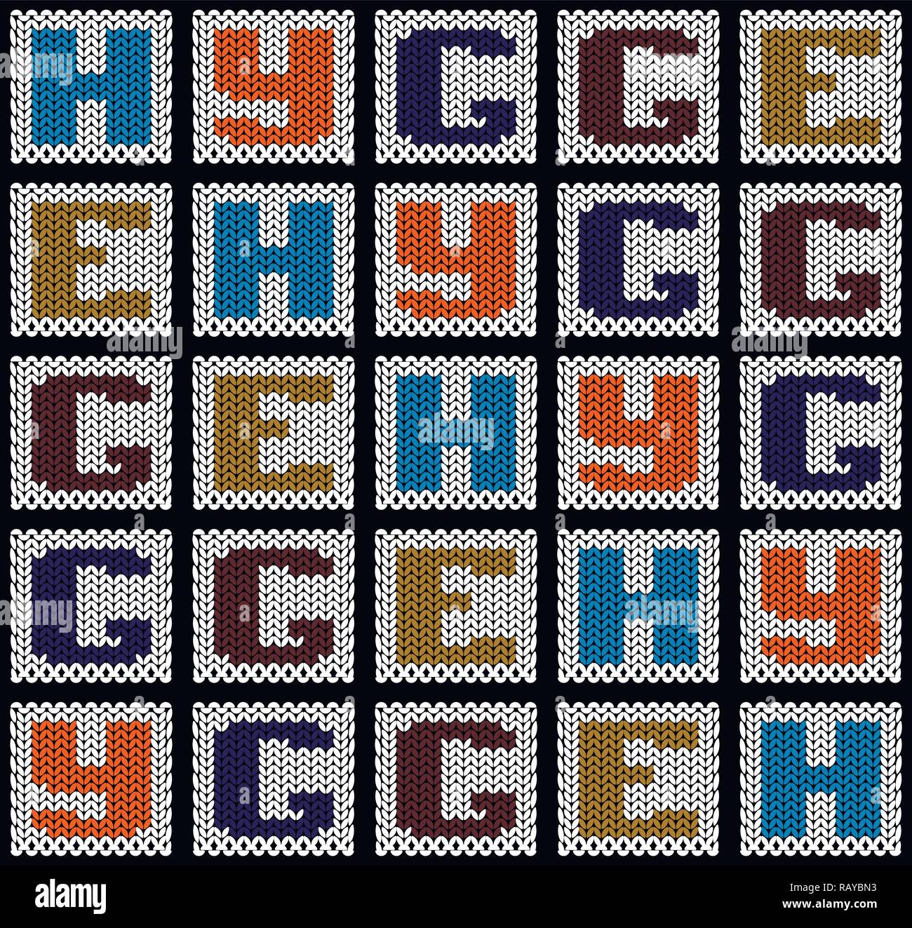 Word Hygge. Letters - imitation knitting. The elements are staggered ...