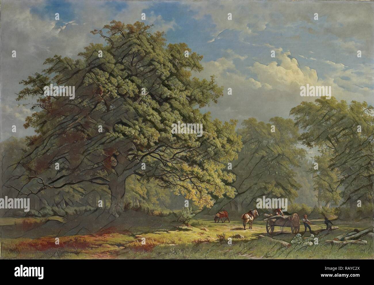 View in the Bentheim Forest, George Andries Roth, 1870. Reimagined by ...