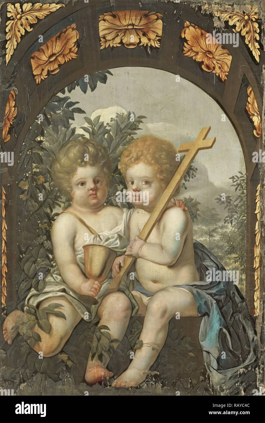 Christian Allegory with two Children with Cross and Chalice, Anonymous ...