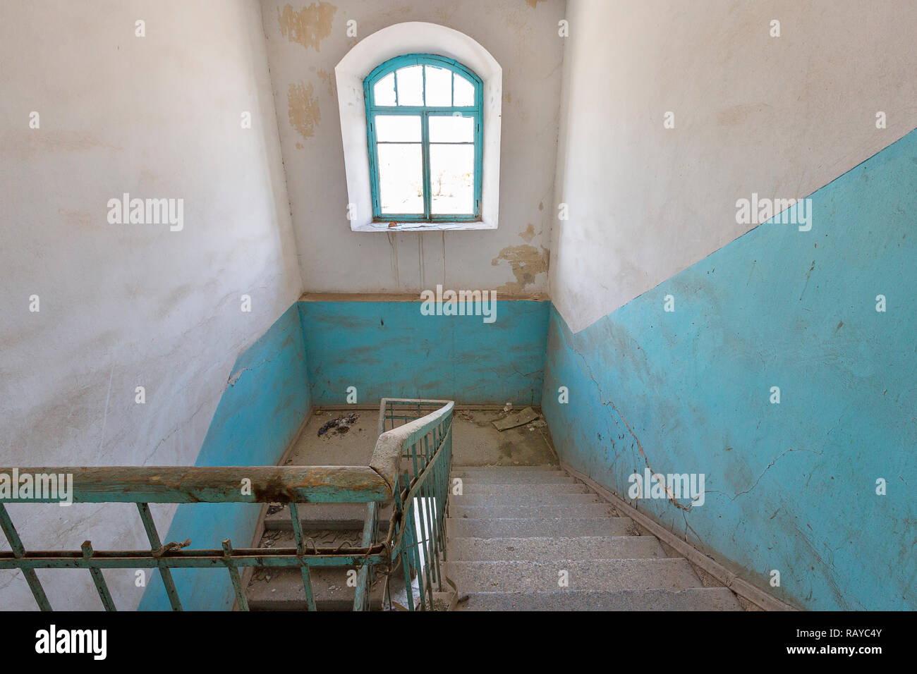 Interior of an ancient abandoned school, Armenia Stock Photo - Alamy