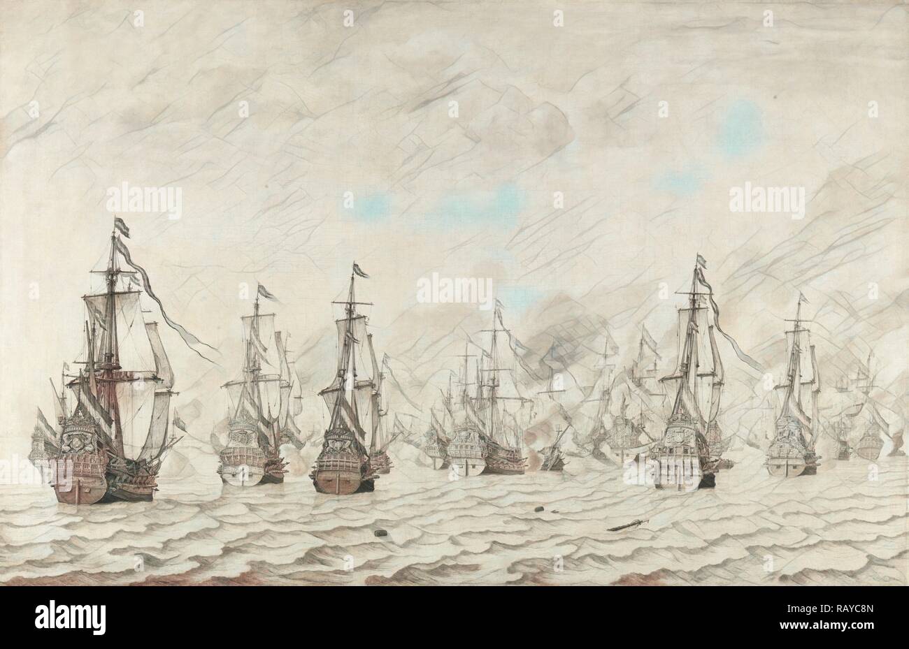 The Battle of Dunkirk, France, Willem van de Velde (I), 1659 ...