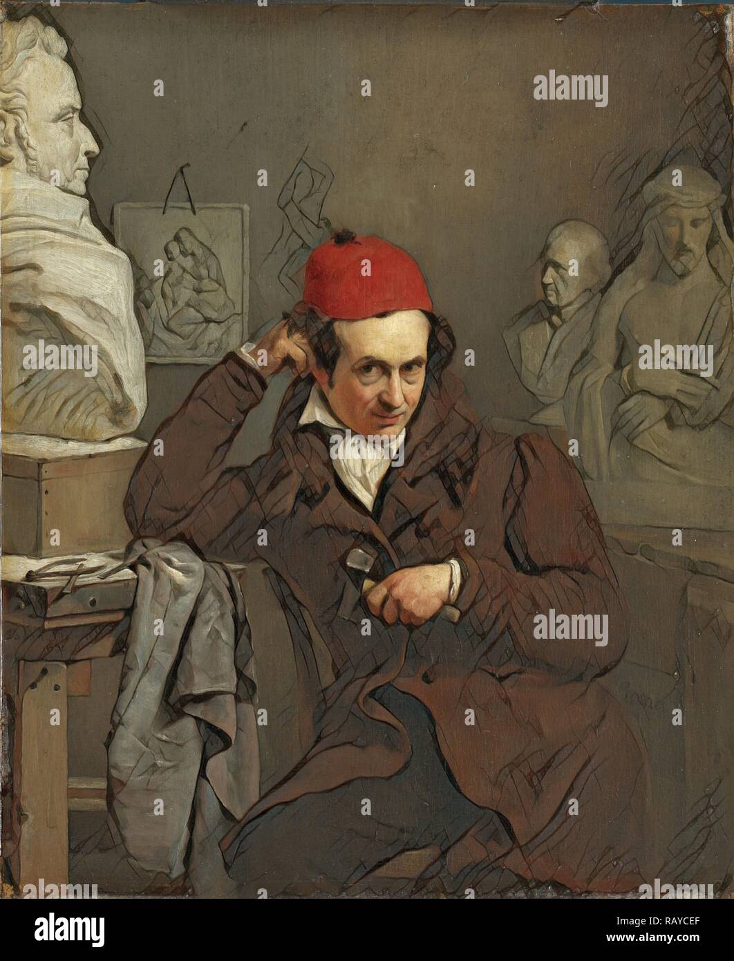 Portrait of Louis Royer, Charles van Beveren, 1830. Reimagined by Gibon ...